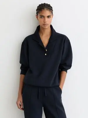 REISS Interlock Collar Sweatshirt