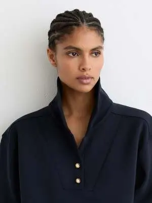 REISS Interlock Collar Sweatshirt