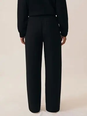 REISS Premium Interlock Wide-leg Joggers