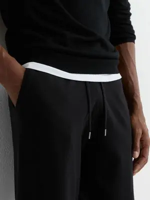 REISS Merino Wool-blend Cuffed Joggers