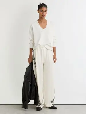 REISS Cotton And Wool V-neck Jumper
