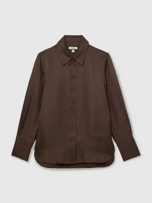 REISS Silk Jacquard Long-sleeve Shirt