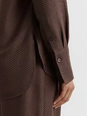 REISS Silk Jacquard Long-sleeve Shirt
