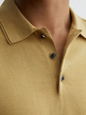 REISS Merino Wool Short-sleeve Polo Shirt