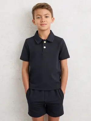 REISS Vola 3-9 Yrs Waffle Polo And Shorts