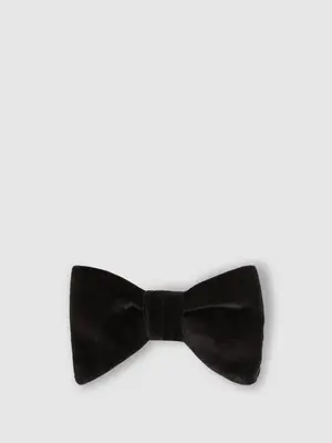 REISS Velvet Bow Tie - Black