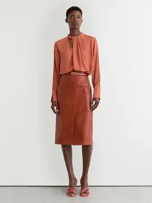REISS Drape-detail Asymmetric Blouse