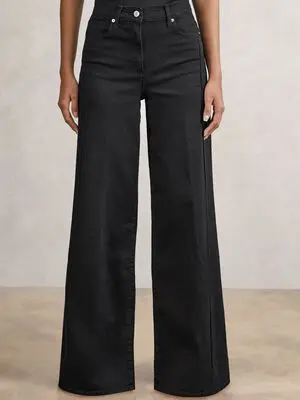 REISS Stretch-cotton Wide-leg Jeans