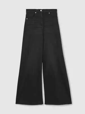 REISS Stretch-cotton Wide-leg Jeans - Black