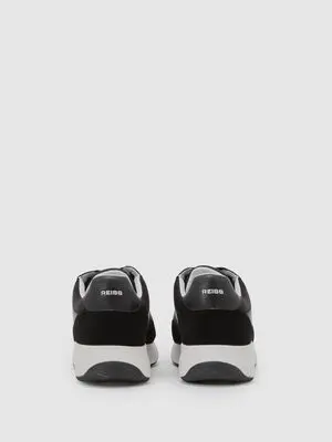 REISS Emmett Bonded-leather Suede Running Trainers