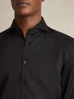 REISS Slim Fit Two-fold Cotton Shirt