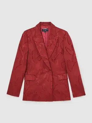 REISS Atelier Jacquard Double-breasted Blazer