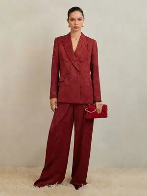 REISS Atelier Jacquard Double-breasted Blazer