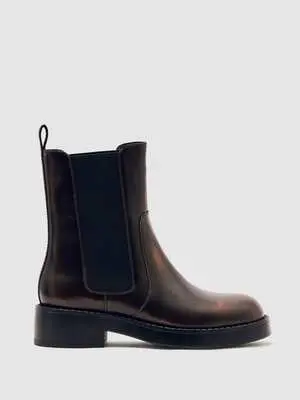 REISS Phoebe Leather Chelsea Boots - Brown