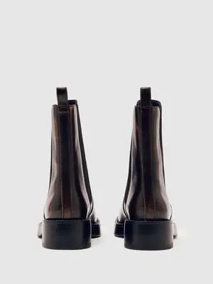REISS Phoebe Leather Chelsea Boots - Brown