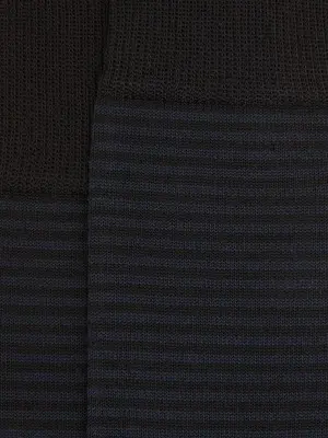 REISS Black & Navy Stripe Cotton-blend Striped Socks - Black/navy