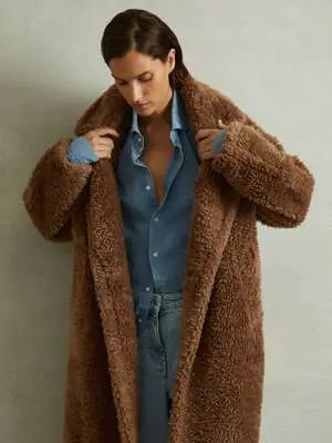 REISS Teddy Coat With Wool