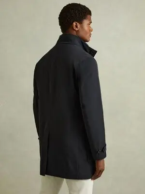REISS Hybrid Removable-gilet Overcoat - Navy