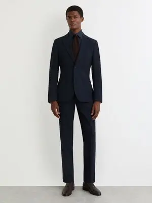 REISS Stretch-cotton Concealed-placket Shirt Slim-fit