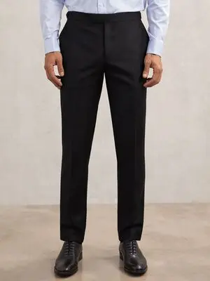 REISS Wool-flannel Tailored-fit Suit Trousers