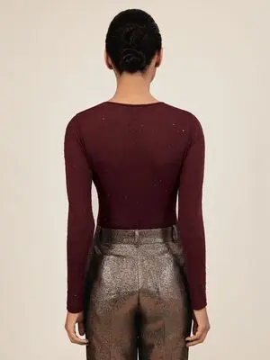 REISS Crystal-embellished Mesh Bodysuit