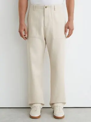 REISS Cotton And Wool Relaxed-fit Trousers