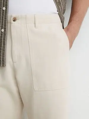 REISS Cotton And Wool Relaxed-fit Trousers