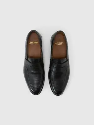 REISS Leather Saddle Loafers