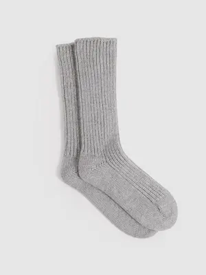 REISS Carmen Socks Wool Rib Knit - Grey