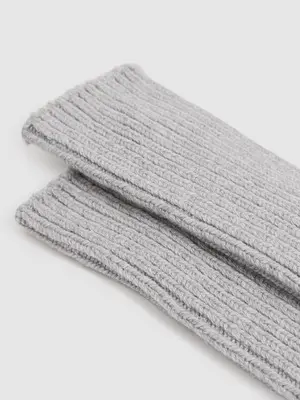 REISS Wool Blend Rib Knit Crew Socks - Grey