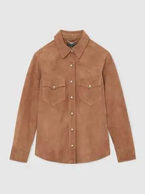 ATELIER Suede Western Press-stud Shirt