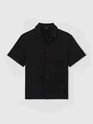 REISS Textured Cuban-collar Shirt