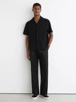 REISS Textured Cuban-collar Shirt