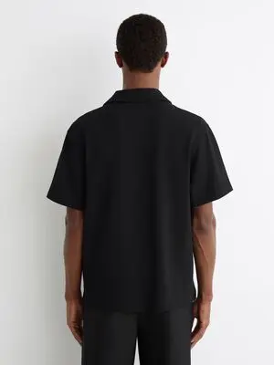 REISS Textured Cuban-collar Shirt