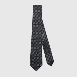 Gucci Gg Pattern Silk Neck Tie - Black