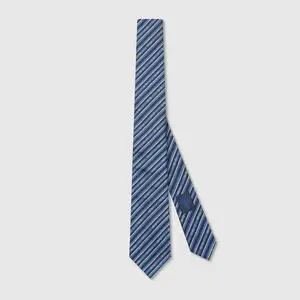 Gucci Gucci GG Pattern Silk Neck Tie Blue