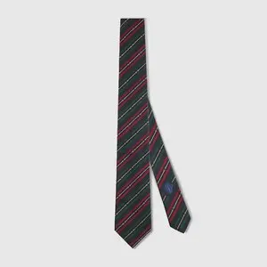 Gucci Gg Pattern Silk Neck Tie - Blue