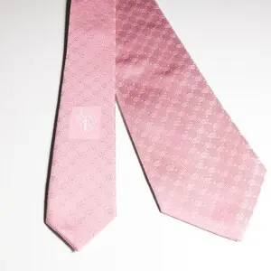Gucci Double G Silk Jacquard Neck Tie - Pink