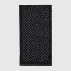 Gucci Gg Wool Scarf - Black