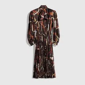 Gucci Gg Satin Shirt Dress - Brown