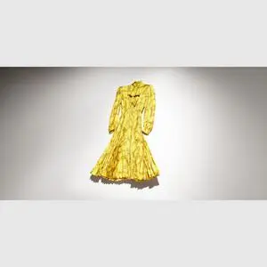 Gucci Gg Satin Shirt Dress - Yellow