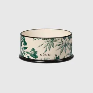 Gucci Large Herbarium Print Pet Bowl - Green
