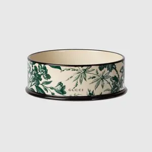 Gucci Small Herbarium Print Pet Bowl - Green