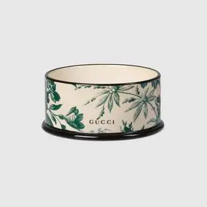 Gucci Large Herbarium Print Pet Bowl - Green