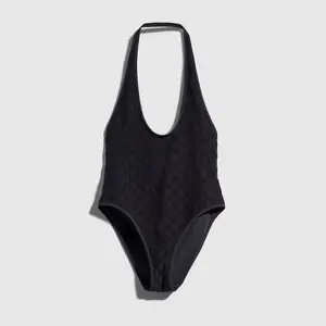 Gucci Gg Stretch Jersey Swimsuit, Size Black