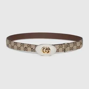 Gucci Gg Marmont Thin Belt - Beige