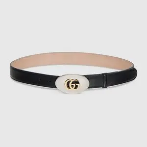 Gucci Gg Marmont Thin Belt - Black