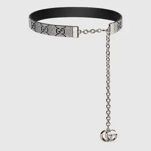 Gucci Gg Marmont Thin Belt - Black