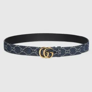 Gucci Gg Marmont Thin Belt - Blue