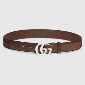 Gucci Gg Marmont Thin Belt - Brown